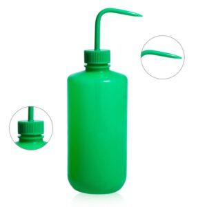 Deschem 500ml Color Plastic Washing Bottle,Lab Green LDPE Wash Bottle,Bent Mouth