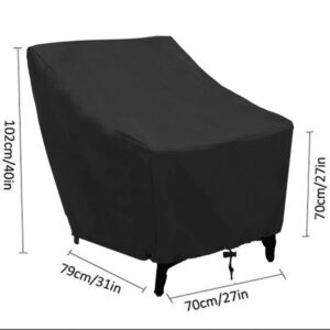 J&C Patio Chair Cover Waterproof Outdoor Chair Covers 2 Pcs Black Furniture Cover for Chairs All Season Protection Patio Chair Covers for Gardern Furniture Sets