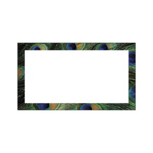 stationery creations animal print place cards - flat style - party event supplies (peacock print)