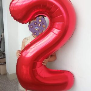 Red 2 Balloons,40 Inch Birthday Foil Balloon Party Decorations Supplies Helium Mylar Digital Balloons (Red Number 2)