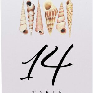 Seashell Pattern Wedding Table Numbers (Select Quantity), White, 1-10, Double Sided, Tent or Use in a Stand, Great for Parties & Restaurants - Made in the USA