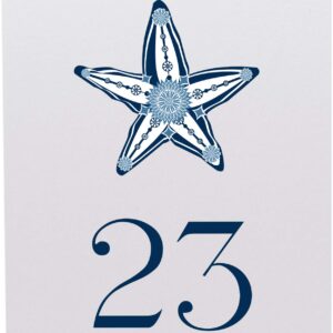 Starfish Wedding Table Numbers, 1-10, Double Sided, Tent or Use in a Stand, Great for Parties & Restaurants - Made in the USA