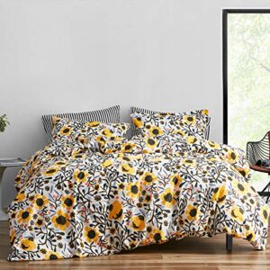 marimekko - king duvet cover set, cotton percale bedding with matching shams, all season home decor (mykero multicolor, king)