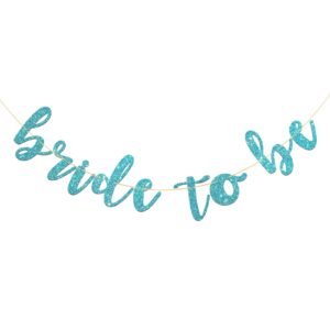 talorine bride to be banner for bridal shower, engaged, marry party, wedding, hen night party decorations (blue glitter)