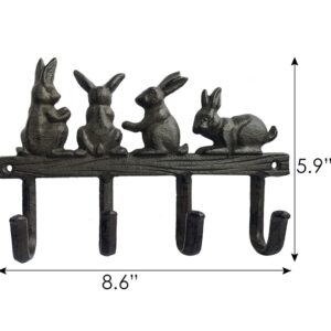 WINTENT Cast Iron Rabbit Wall Hook Rack (Rabbit-1)