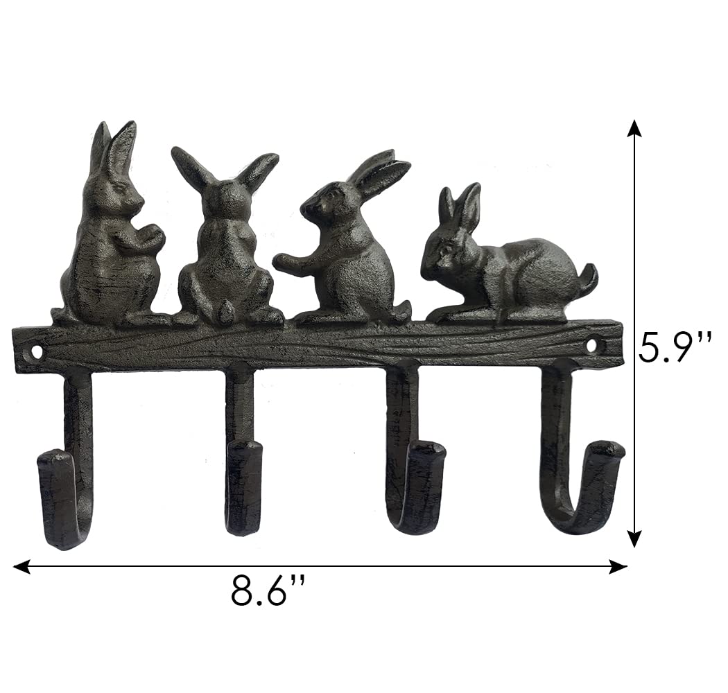 WINTENT Cast Iron Rabbit Wall Hook Rack (Rabbit-1)