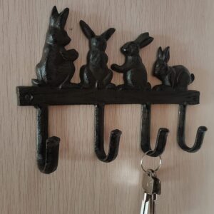 WINTENT Cast Iron Rabbit Wall Hook Rack (Rabbit-1)