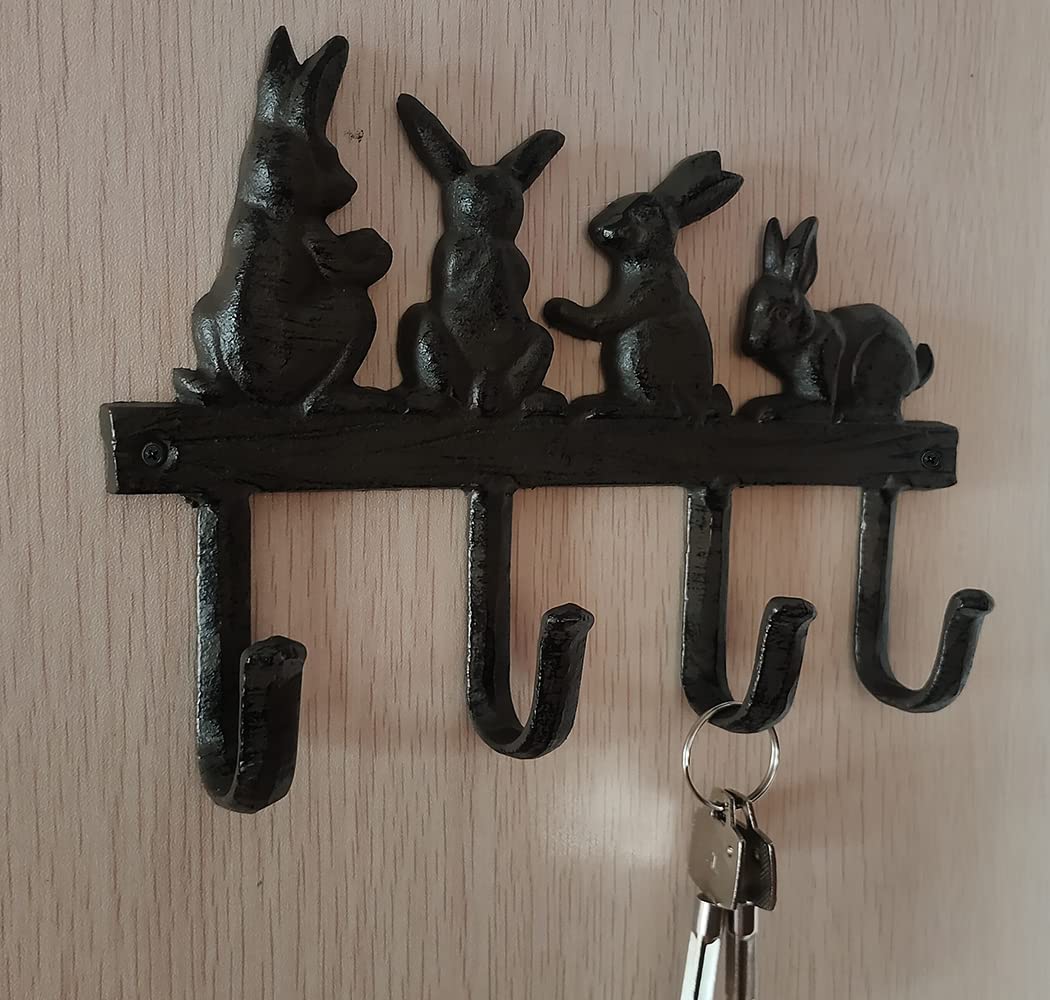 WINTENT Cast Iron Rabbit Wall Hook Rack (Rabbit-1)