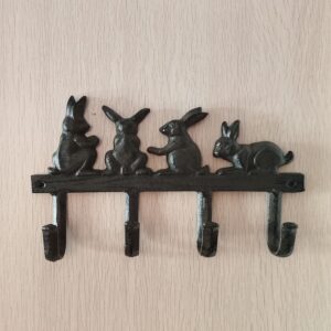 WINTENT Cast Iron Rabbit Wall Hook Rack (Rabbit-1)