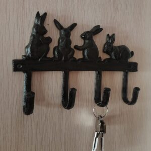 WINTENT Cast Iron Rabbit Wall Hook Rack (Rabbit-1)