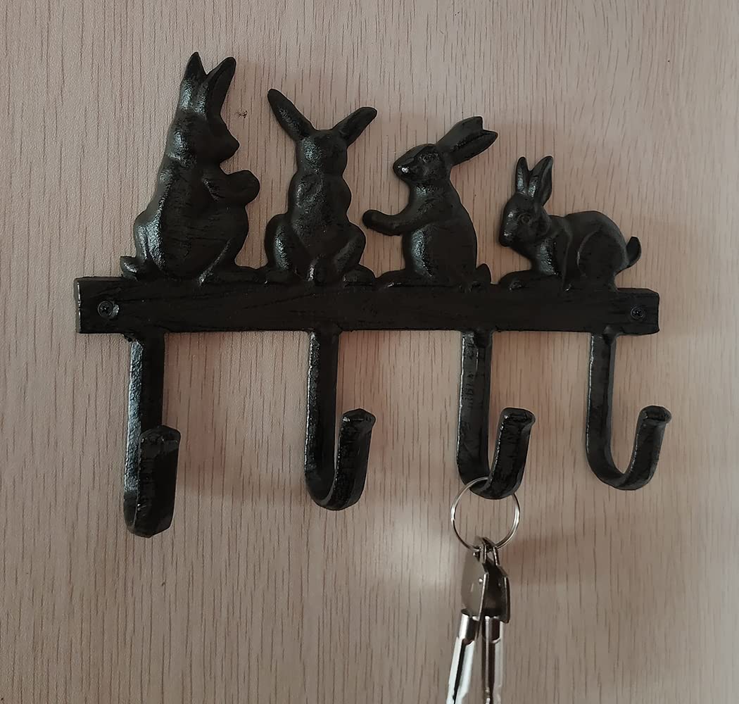 WINTENT Cast Iron Rabbit Wall Hook Rack (Rabbit-1)