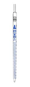 eisco serological pipette, 25ml - class b, tolerance ±0.200ml - blue graduations - color code, white - calibrated for delivery to jet - borosilicate glass