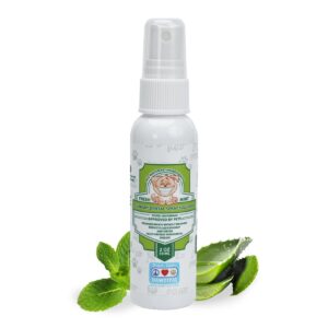 pawtitas dog dental spray peppermint spearmint fresh breath water additive help prevent tartar and bad breath | manufactured with certified organic ingredients (8 ounces)