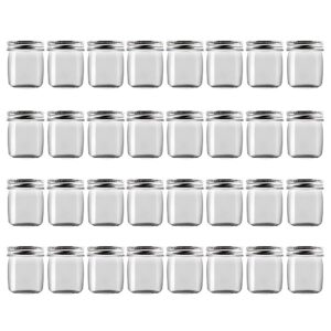 novelinks 8 ounce clear plastic jars containers with screw on lids - refillable round empty plastic slime storage containers for kitchen & household storage - bpa free (32 pack)