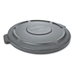 rubbermaid 263100gy round flat top lid, for 32-gallon round brute containers, gray 22 1/4-inch diam.