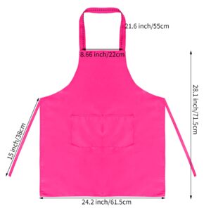 Fengek 8 Pcs Bib Apron for Unisex Colorful Kitchen Apron Bulk with 2 Roomy Pockets for Kitchen BBQ Painting Baking, Multicolor 1