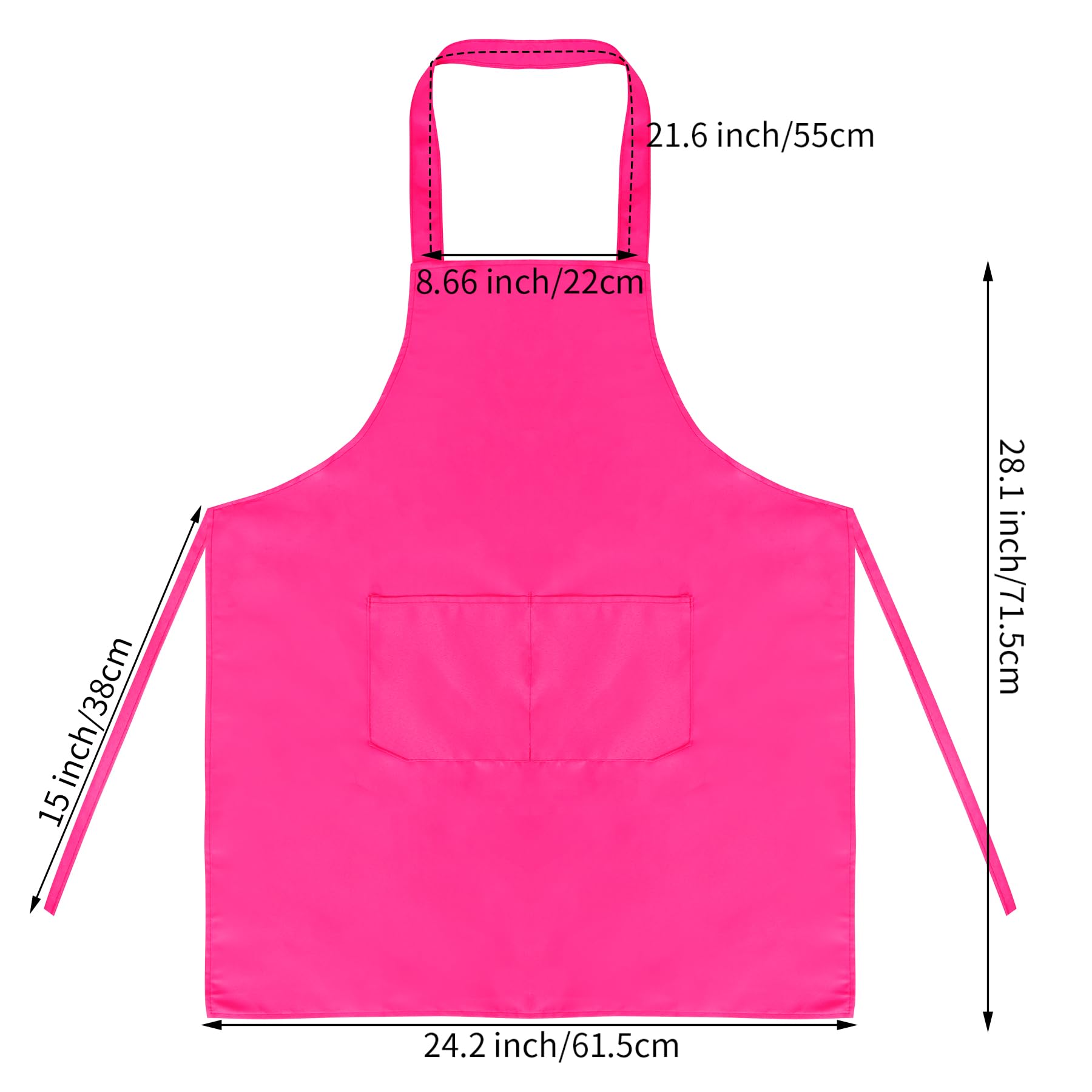 Fengek 8 Pcs Bib Apron for Unisex Colorful Kitchen Apron Bulk with 2 Roomy Pockets for Kitchen BBQ Painting Baking, Multicolor 1