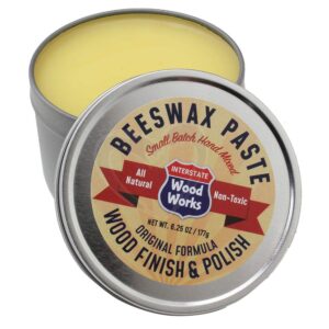 interstate woodworks beeswax paste wood finish & polish - 6.25 oz.- cutting board sealer - made in america