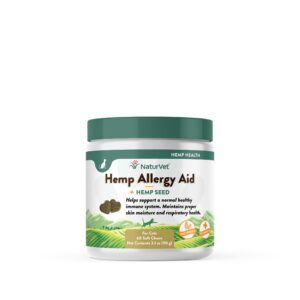 naturvet hemp allergy aid plus hemp seed soft chews for cats, 60 ct, made in the usa