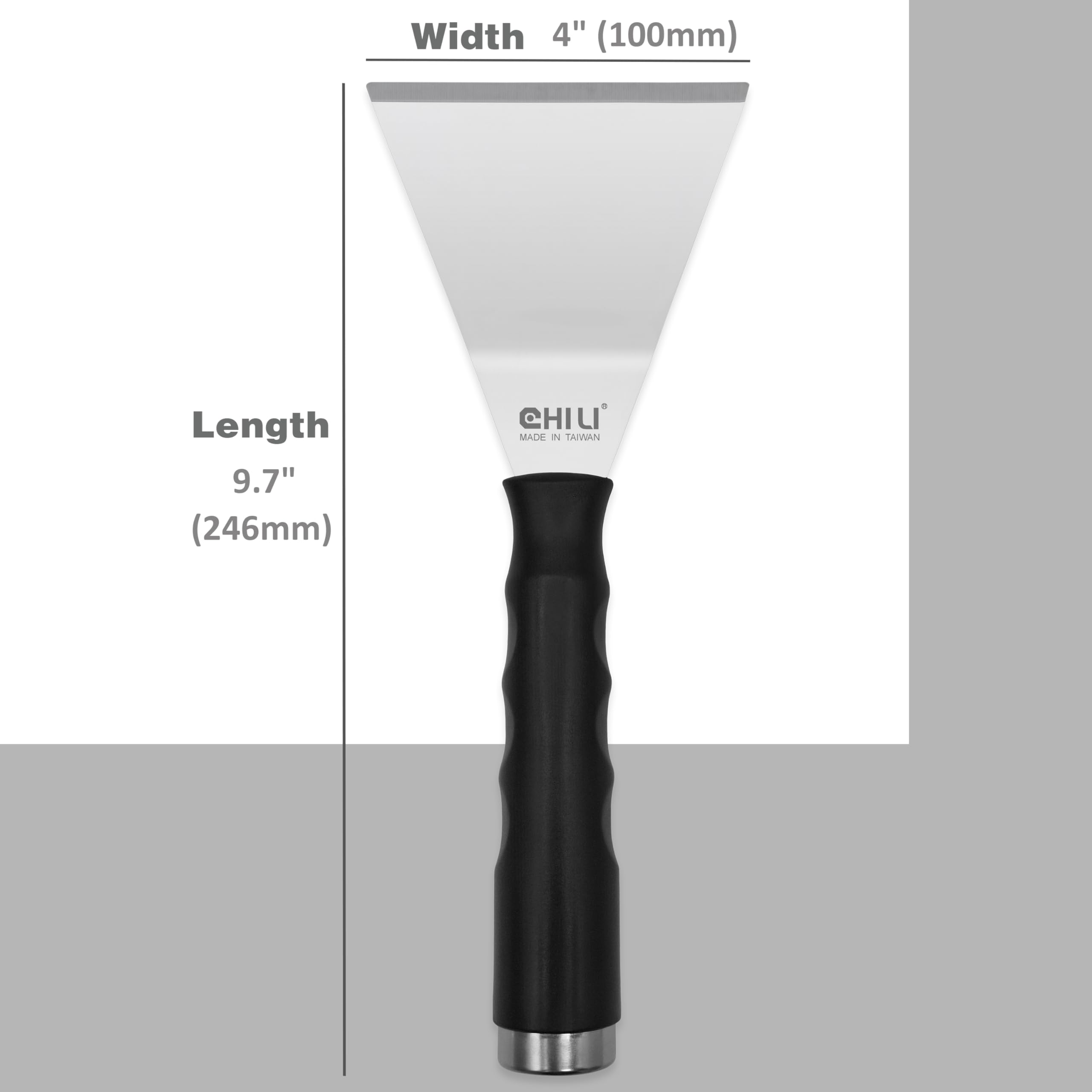 CHILI Tools 4" Bent Stainless Steel Chisel Pole Scraper, Overhead Paint Scraper, Wallpaper Scraper, Made In Taiwan