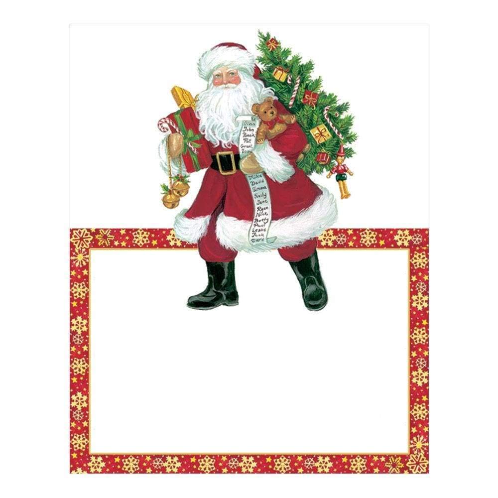 Caspari Lynn Haney Santa Die-Cut Place Cards, 24 Included