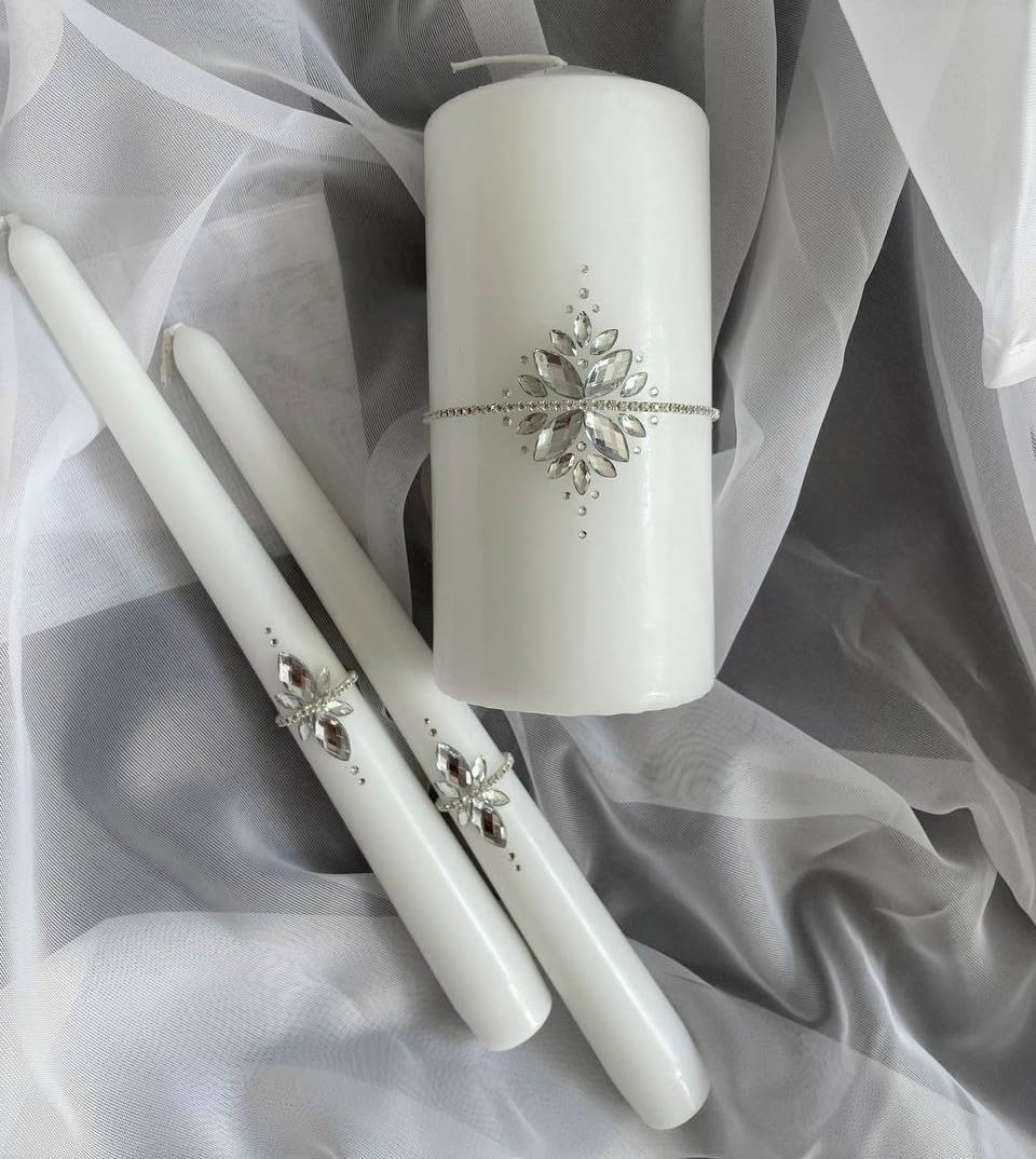 Magik Life Unity Candle Set for Wedding - Wedding Unity Set for Reception and Ceremony - Candle Sets - 6 Inch Pillar and 2 * 10 Inch Tapers