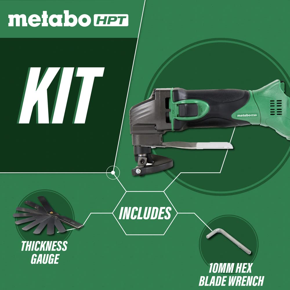 Metabo HPT 18V MultiVolt™ Cordless Shear | Tool Only - No Battery | 8 Cutting Edges | CE18DSLQ4