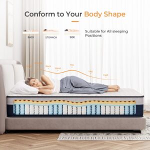 Vesgantti Tight Top Series - 10 Inch Innerspring Hybrid Twin Mattress/Bed in a Box, Medium Firm Plush Feel - Multi-Layer Memory Foam and Pocket Spring - CertiPUR-US Certified