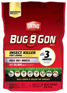 ortho bug b gon insect killer for lawns3. - kills ants, fleas, ticks, chinch bugs, mole crickets and cutworms - use on lawns, ornamentals and home perimeter, 20 lb