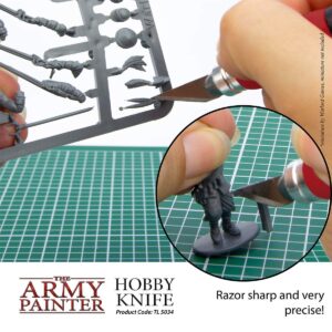 The Army Painter Hobby Knife - Stainless Steel Craft Knife with Soft Grip and 5 Extra Precision Blades - Craft Knife Set, Art Knife & Mouldline Remover for Metal and Plastic Miniatures