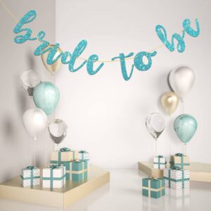 Talorine Bride to Be Banner for Bridal Shower, Engaged, Marry Party, Wedding, Hen Night Party Decorations (Blue Glitter)