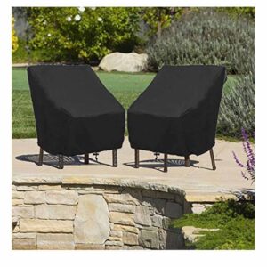 J&C Patio Chair Cover Waterproof Outdoor Chair Covers 2 Pcs Black Furniture Cover for Chairs All Season Protection Patio Chair Covers for Gardern Furniture Sets