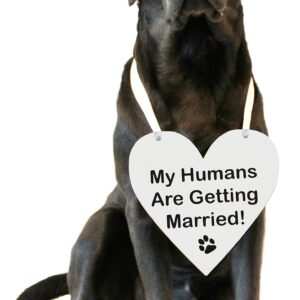 Pulse Brands Engagement Photo Prop Sign - My Humans are Getting Married - Engagement Gifts - Bride to Be - Engaged - Engagement Gifts for Couples (White)