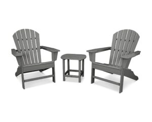 polywood south beach 3-piece adirondack chair set with side table