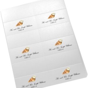 Assorted Seashell Printable Place Cards, Set of 60 (10 Sheets), Laser & Inkjet Printers - Wedding, Party, Dinner, and Special Events - Made in the USA