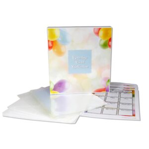 unikeep greeting card planner and organizer - month by month - reusable card storage - never forget birthdays, anniversaries, and weddings - 1.5" large capacity - fully enclosed 3 ring binder kit