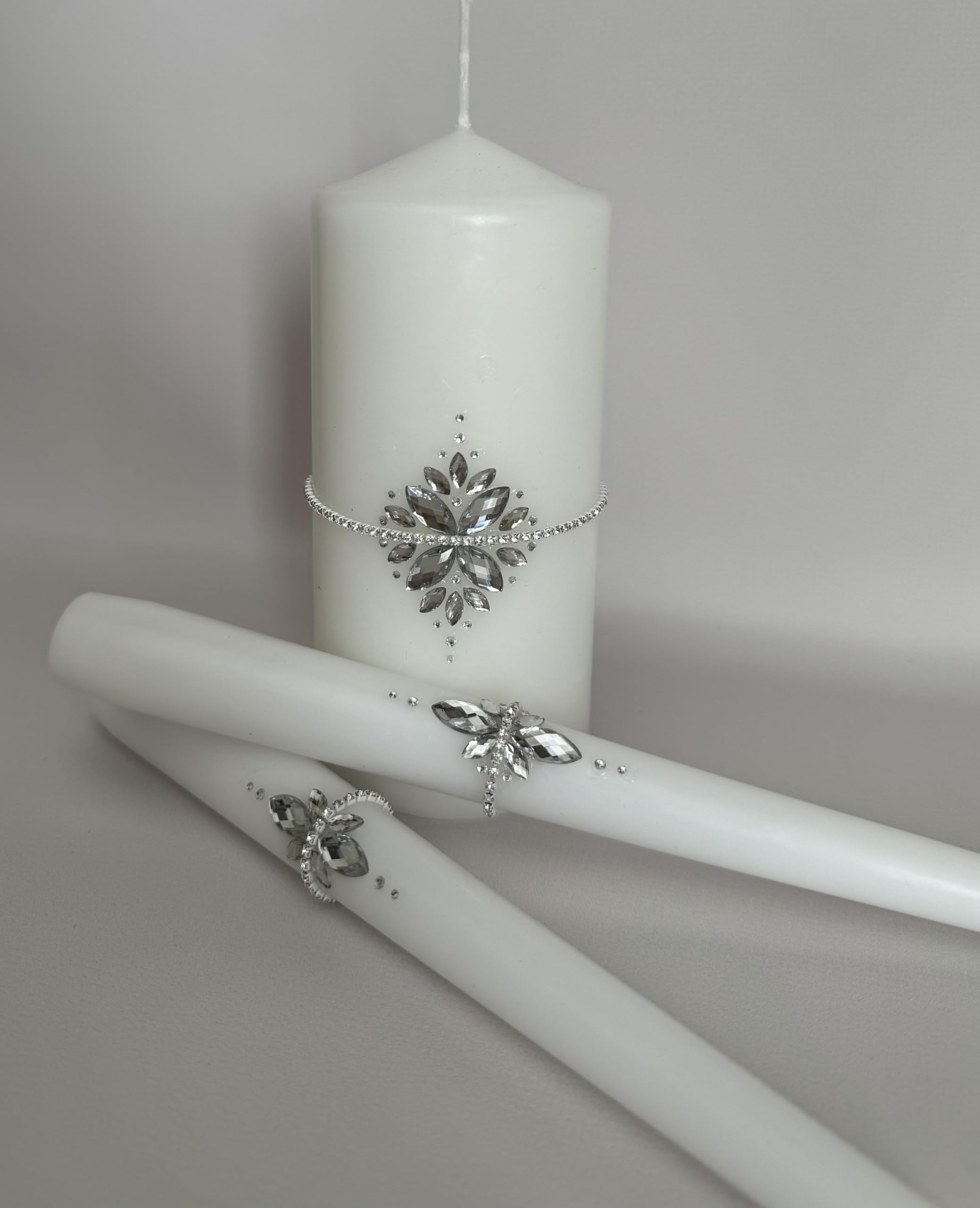 Magik Life Unity Candle Set for Wedding - Wedding Unity Set for Reception and Ceremony - Candle Sets - 6 Inch Pillar and 2 * 10 Inch Tapers