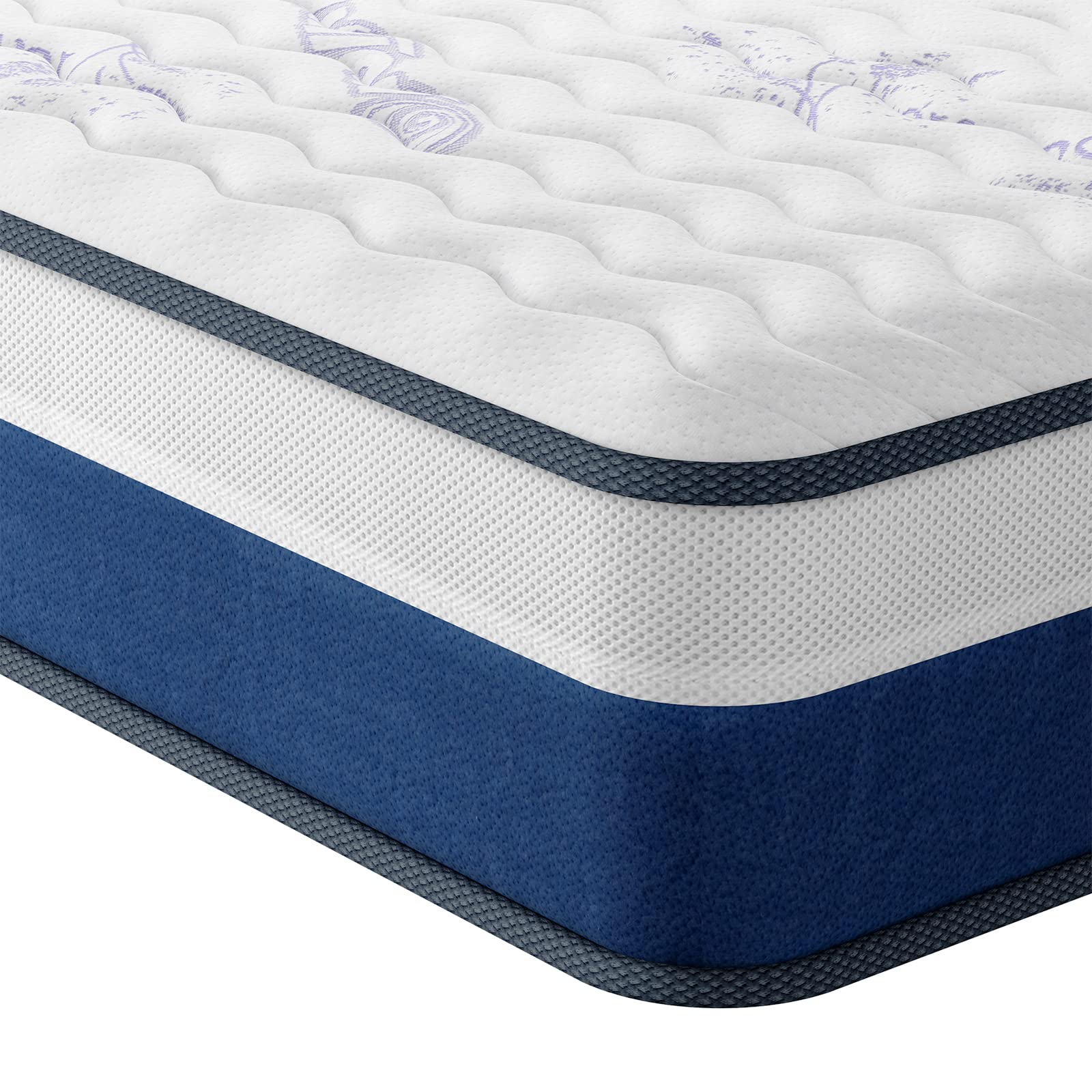 Vesgantti Tight Top Series - 10 Inch Innerspring Hybrid Twin Mattress/Bed in a Box, Medium Firm Plush Feel - Multi-Layer Memory Foam and Pocket Spring - CertiPUR-US Certified