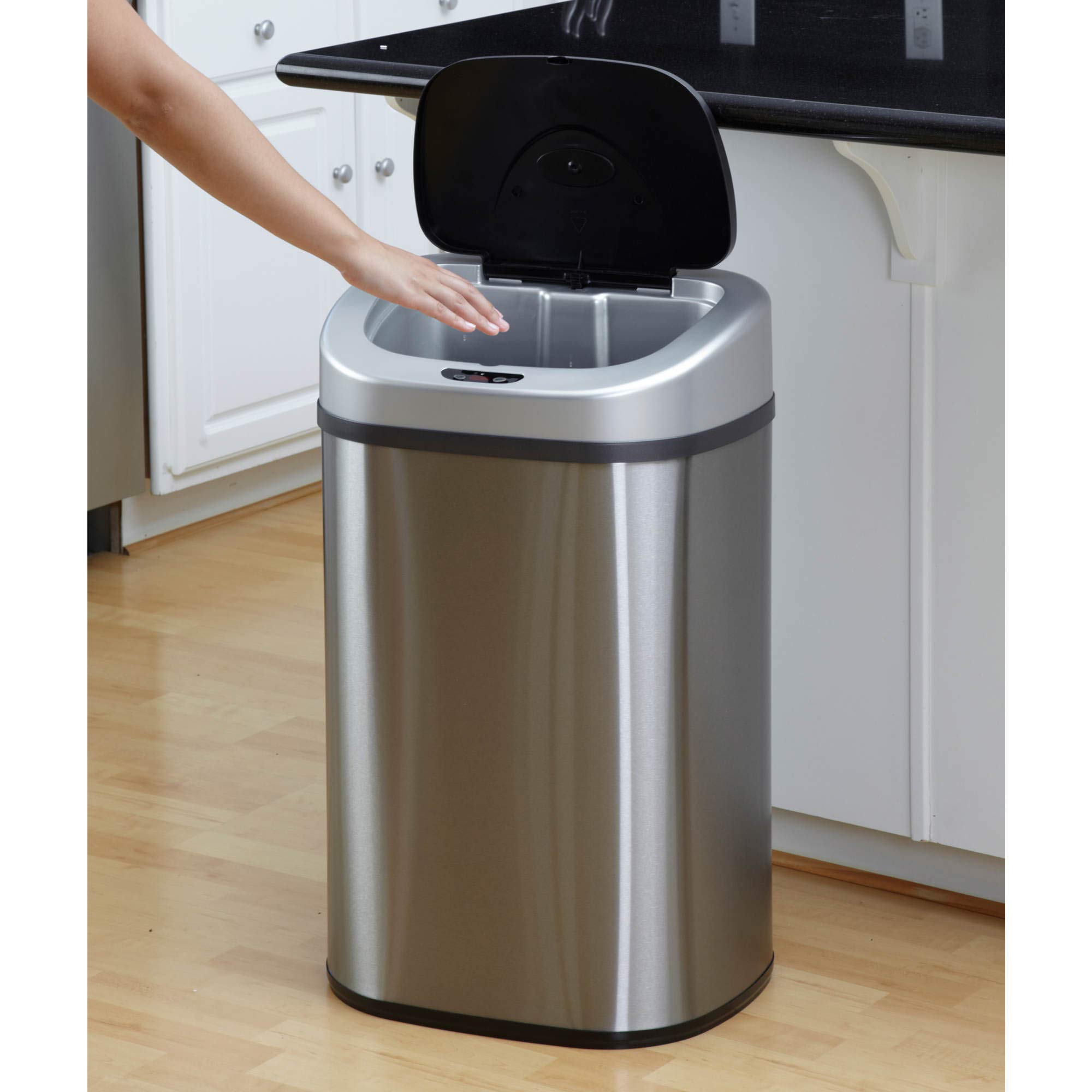 NINE_STARS Infrared Motion Sensor Trash Can 21 Gal. with Auto-Open Function