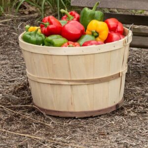 Old-Time Hand-Crafted USA Made Poplar Bushel Baskets 11 3/4" x 17 3/4" Set of 2