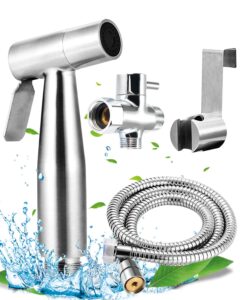 handheld bidet toilet sprayer set premium brushed stainless steel sprayer for bidet attachment cloth diaper sprayer set,bathroom toilet cleaning…