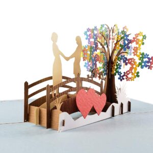 iGifts And Cards Awesome Lesbian Couple True Love 3D Pop Up Greeting Card - Wedding, Marriage, Engagement, Anniversary, Half-Fold, Pride, Lovers, Women, Brides, Wives, LGBT, Romantic, Rainbow