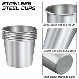 Ruisita 6 Pack 5 oz Stainless Steel Cups Metal Shatterproof Stackable Pint Drinking Cups for Kids