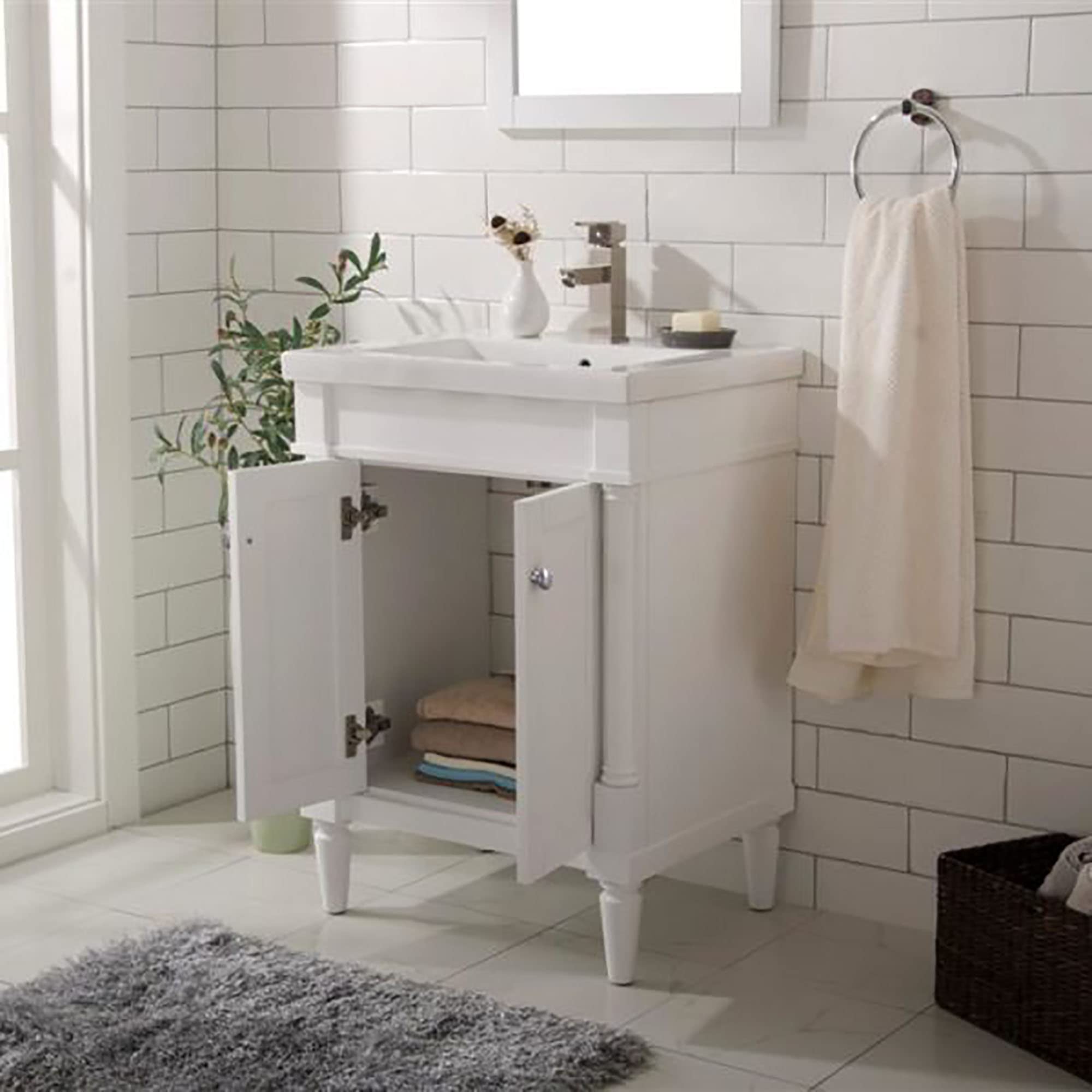 Legion Furniture Indoor Home Decorative Bathroom/Washroom/Kitchen 24" White Sink Vanity