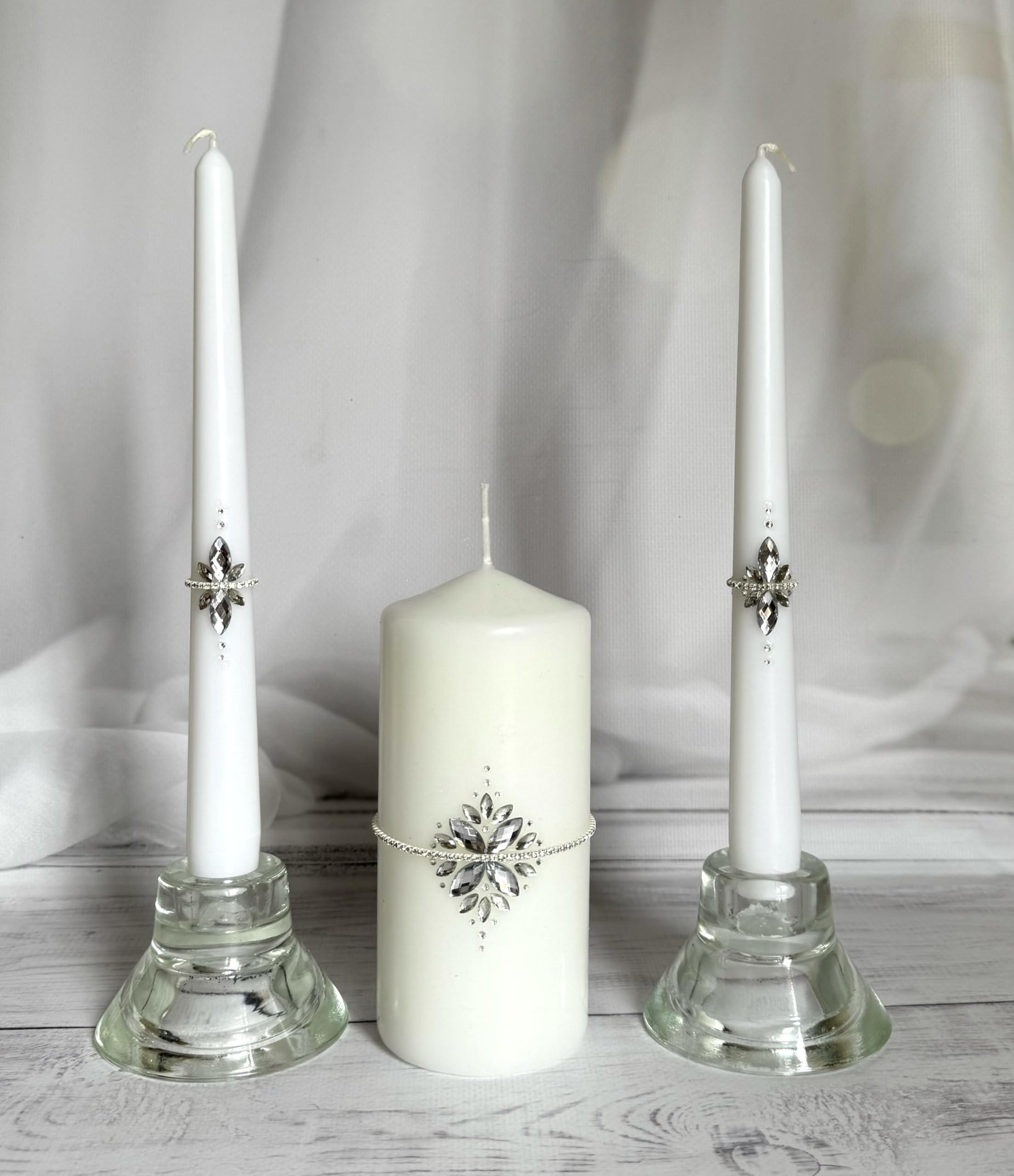 Magik Life Unity Candle Set for Wedding - Wedding Unity Set for Reception and Ceremony - Candle Sets - 6 Inch Pillar and 2 * 10 Inch Tapers