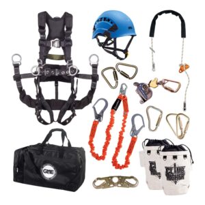 westfall pro gme supply 90007 tower climbing kit – fall protection kit with ascend safety harness & lanyards, construction, utility, safety equipment