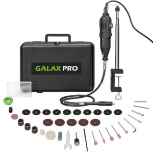 galax pro 135w rotary tool kit, variable speed 8000-32500rpm, 40 accessories with flex shaft ideal for diy creations, craft projects, drilling, cutting, sanding, polishing and engraving