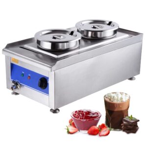 yescom 1200w commercial chili cheese food warmer dual 7l pots stainless steel soup countertop steam restaurant buffet