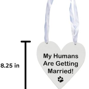 Pulse Brands Engagement Photo Prop Sign - My Humans are Getting Married - Engagement Gifts - Bride to Be - Engaged - Engagement Gifts for Couples (White)