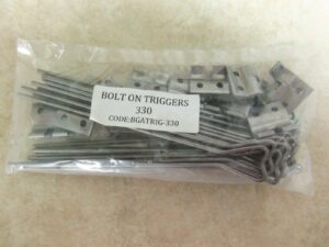 montree shop 1 dozen 280-330 bolt on triggers body gripper trapping duke victor